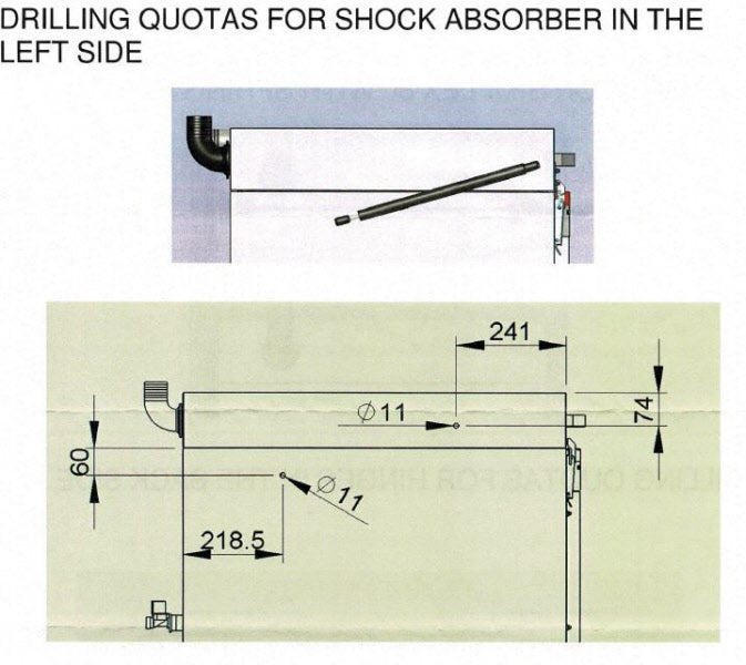 TEKNOX / SME pair of hinges with shock absorber for SP60 / P80